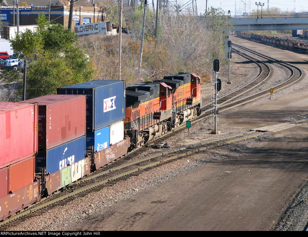 101030028 Eastbound BNSF Intermodal Stack Train Makes Switching Moves At Union Yard (St. Anthony ...